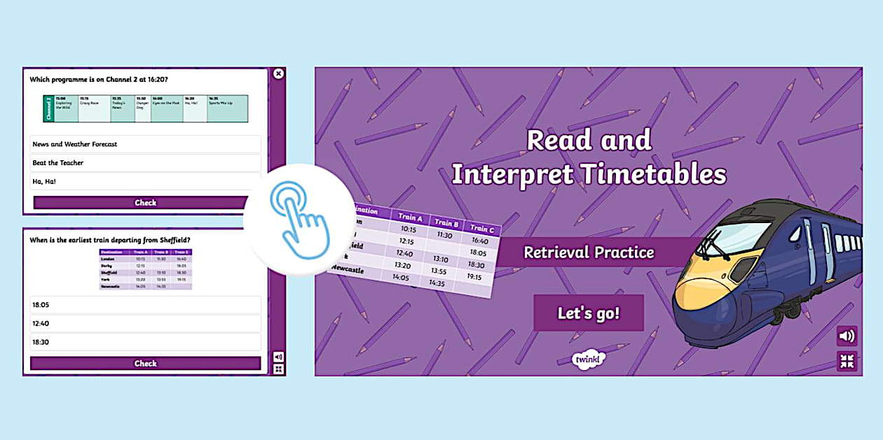 👉 Retrieval Practice Read And Interpret Timetables Interactive Quiz