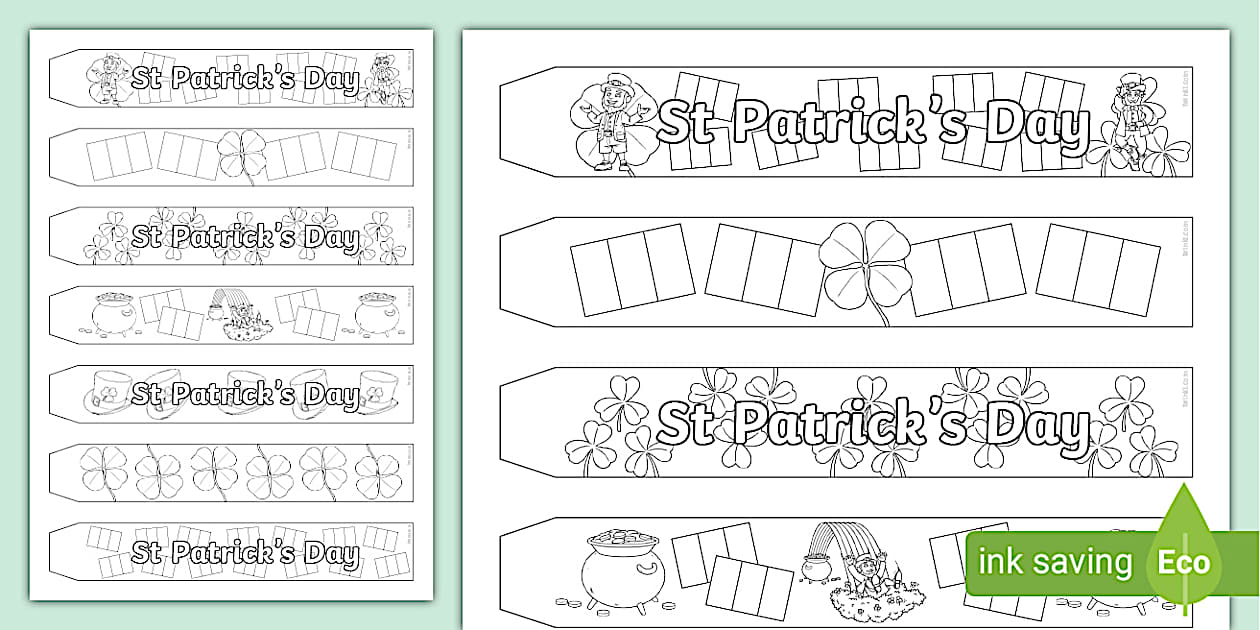St. Patrick's Day Paper Chain Colouring (teacher made)