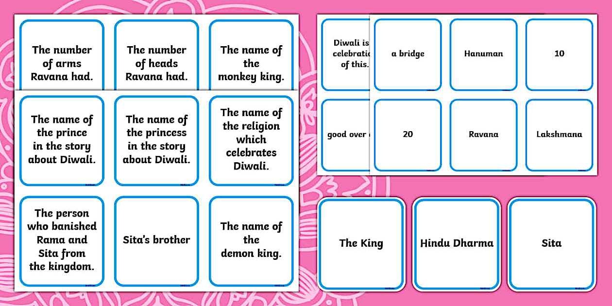 Diwali Matching Cards (teacher made) - Twinkl
