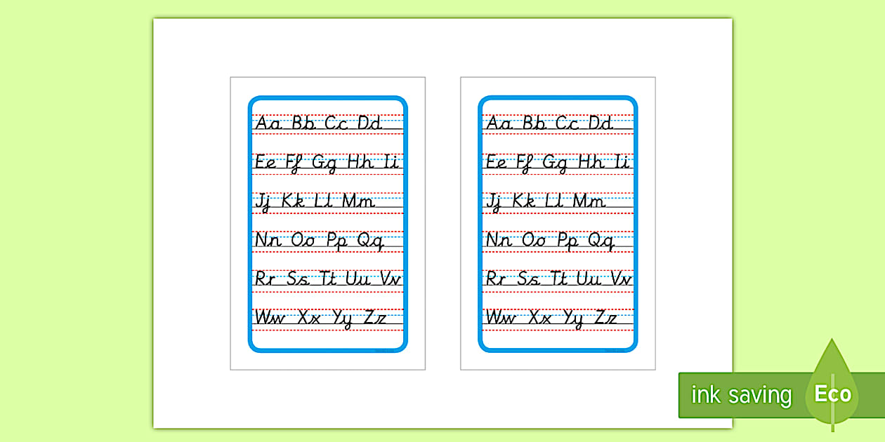 QLD Australia Cursive Alphabet Letter Formation Poster Upper and Lower Case