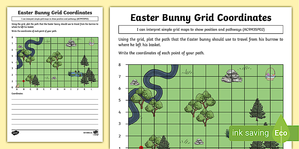 Fun Easter Maths Coordinates Worksheet (teacher made)