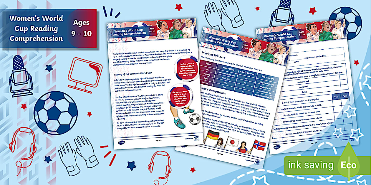 Women's World Cup Reading Comprehension (Ages 9 - 10)