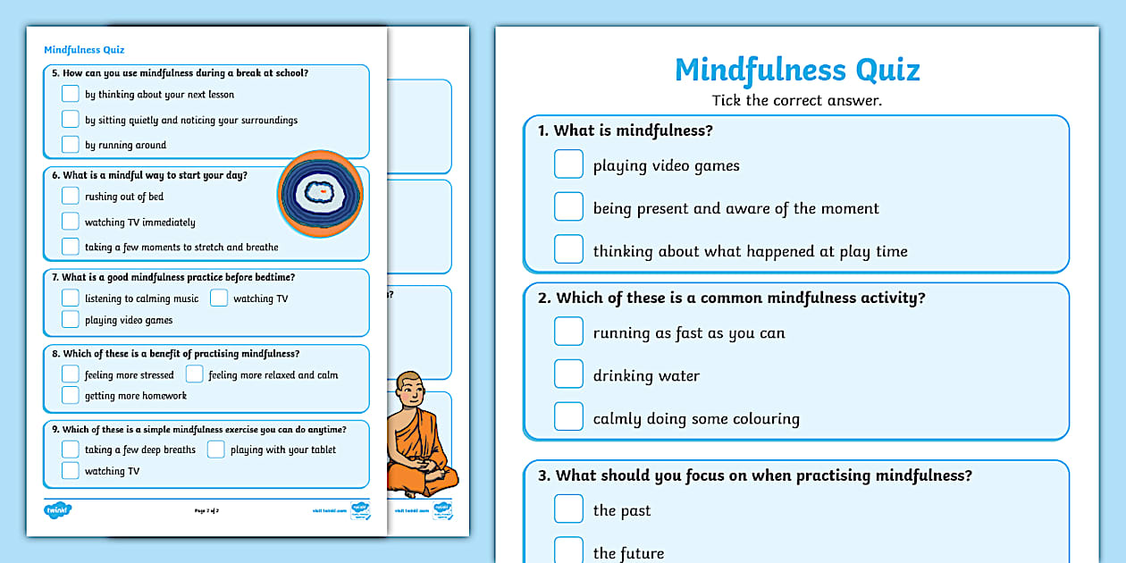Mindfulness Quiz (teacher made) - Twinkl