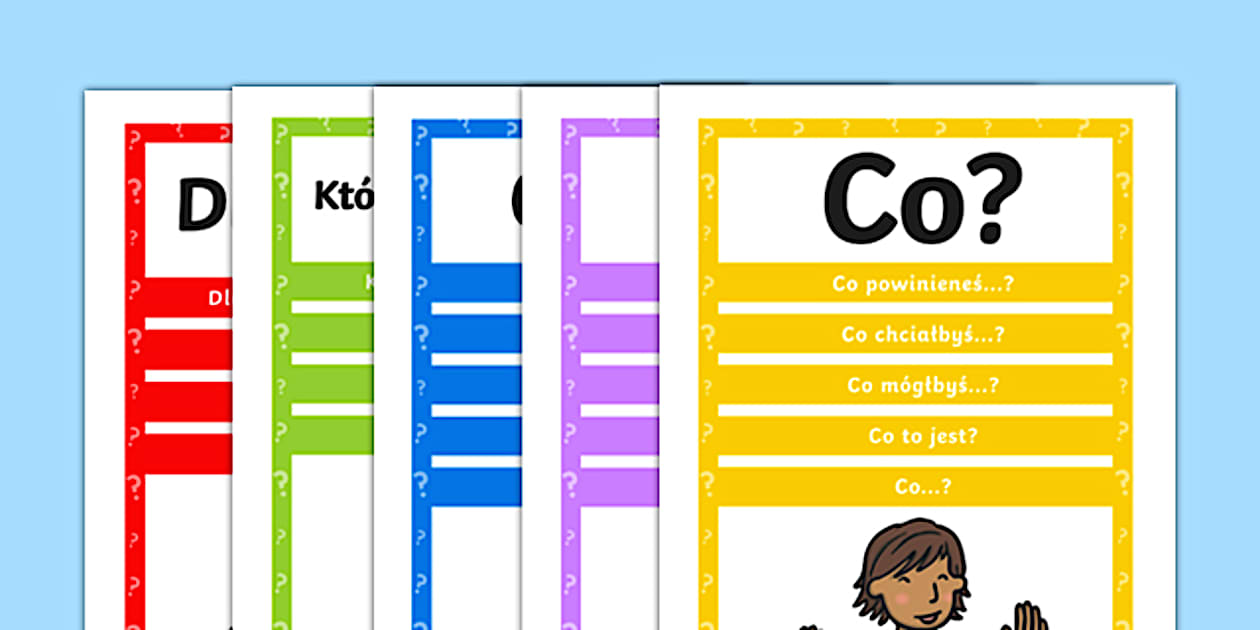 Zestaw Plakaty z pytaniami po polsku (teacher made) - Twinkl