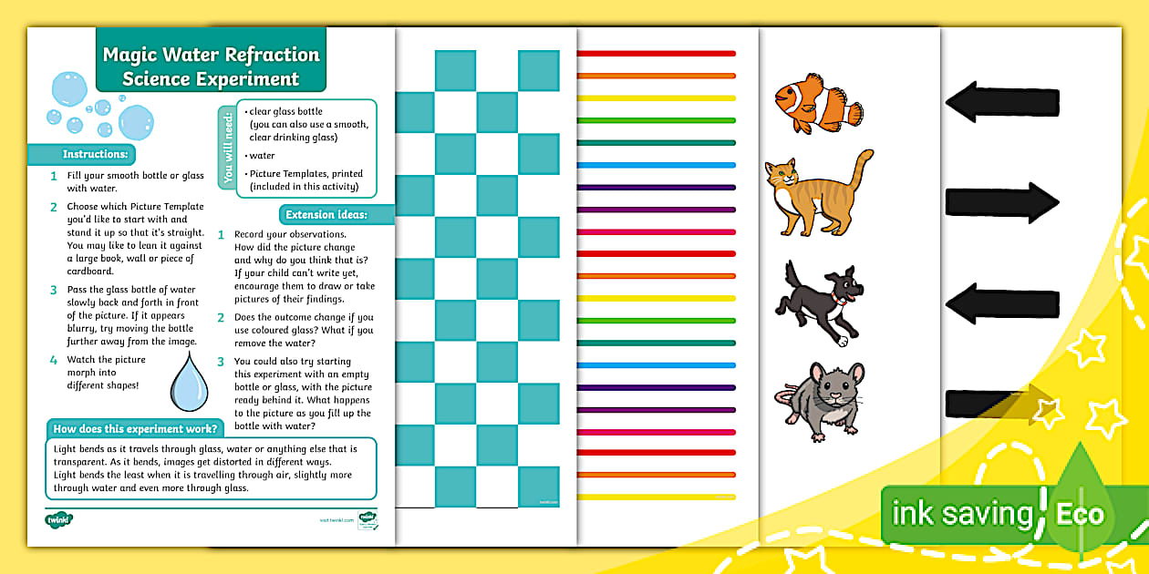 Magic Water Refraction Science Experiment (teacher made)