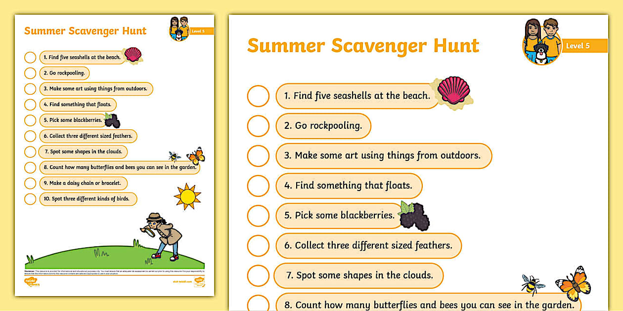 Level 5 Summer Scavenger Hunt