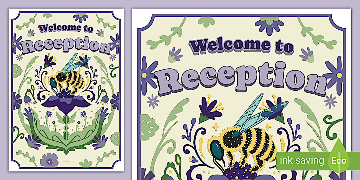 Bee-Themed Welcome to Reception Display Poster - Twinkl