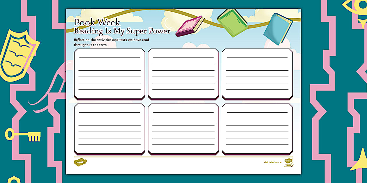 Reading Is My Super Power Description Worksheet