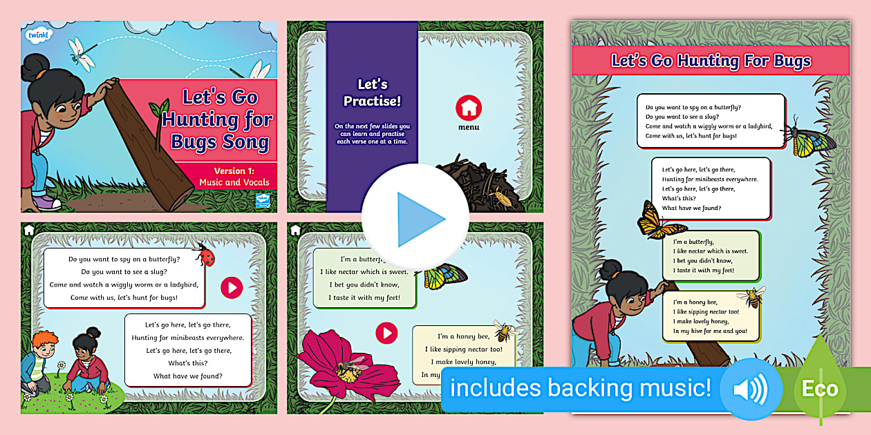 👉 Let's Go Hunting for Bugs Song (teacher made) - Twinkl
