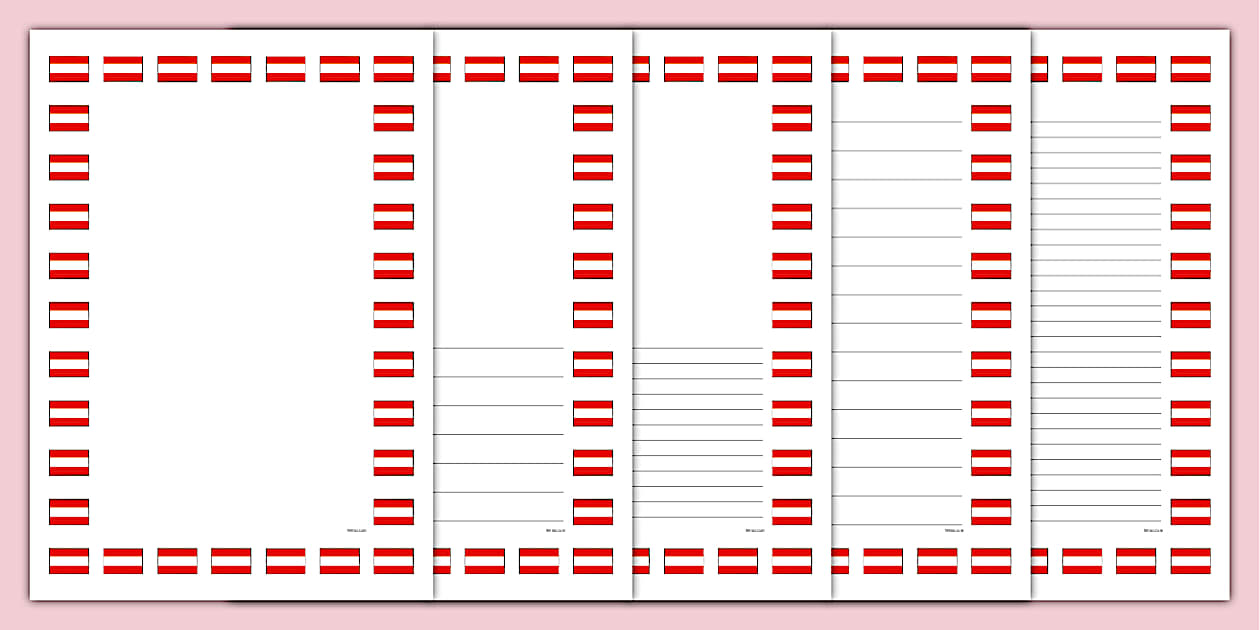 Austrian Flag Page Border Pack (teacher made) - Twinkl