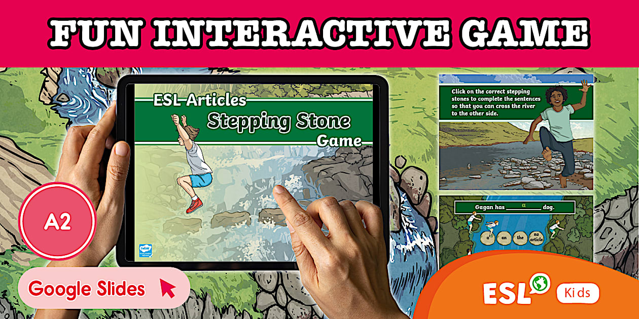 ESL Articles Stepping Stone Game for Kids