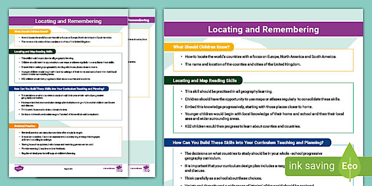 Adult Subject Knowledge Sheet Locating and Remembering