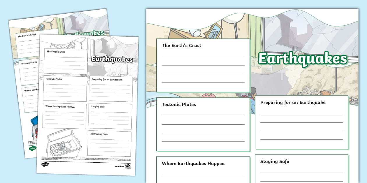 Earthquakes Fact File Template (Teacher-Made) - Twinkl