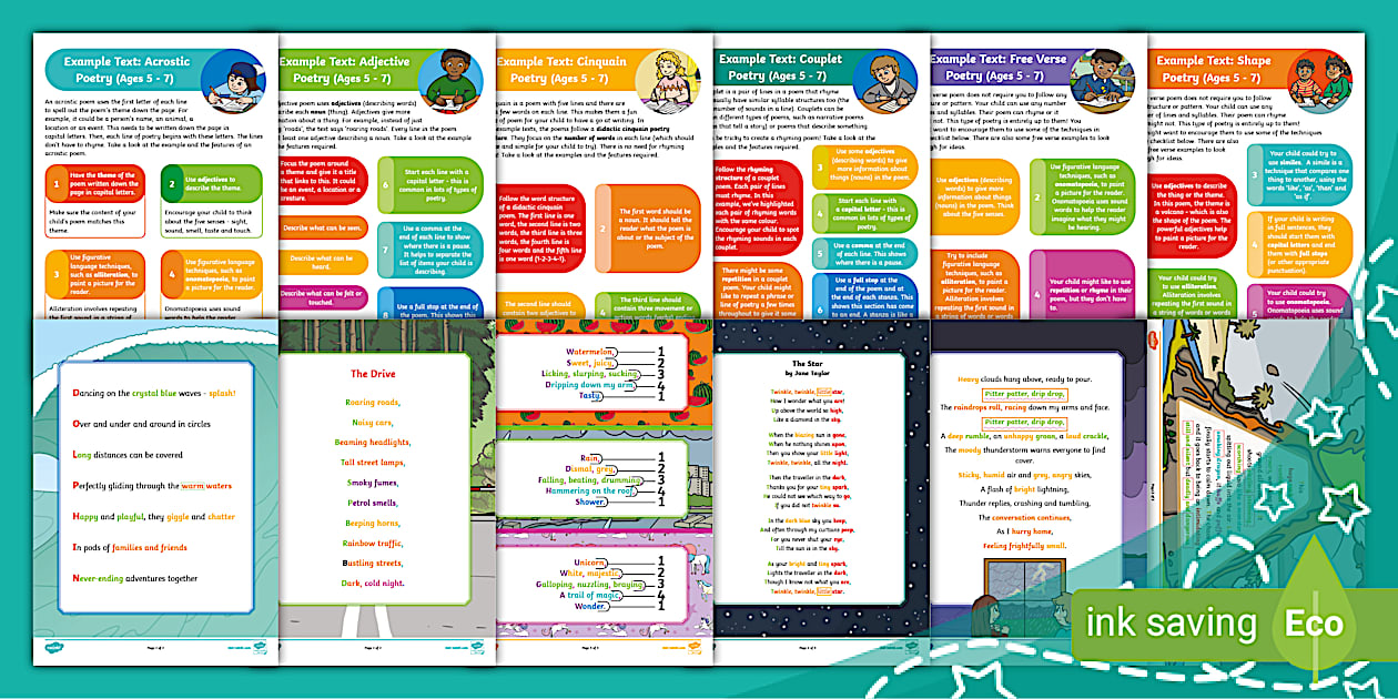 KS1 Poetry Example Text Pack (Ages 5 - 7) (teacher made)
