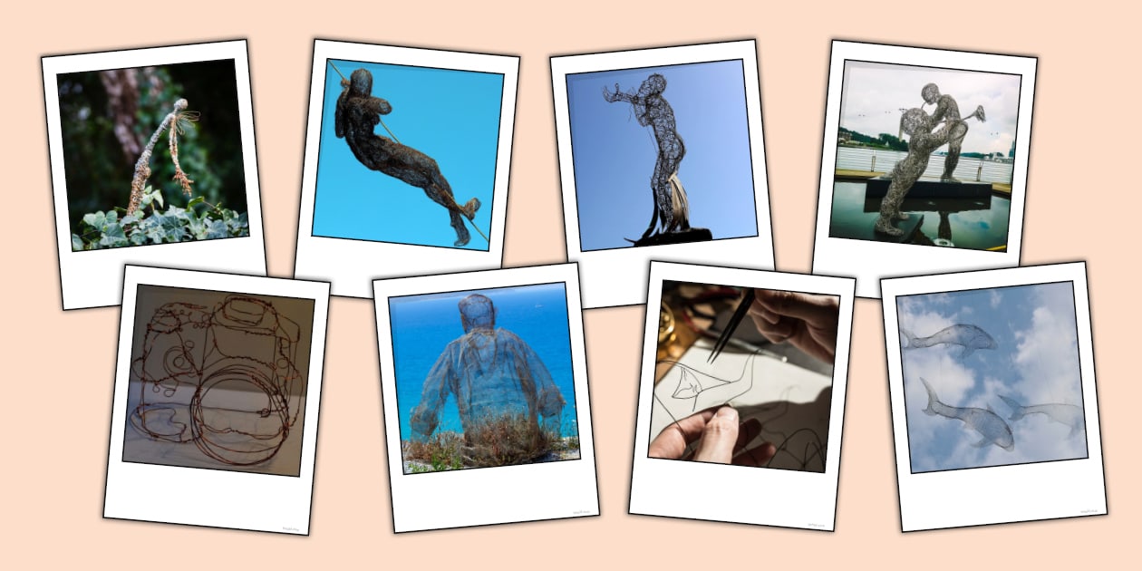 Wire Sculptures Instant Photo Style Display Images - Twinkl