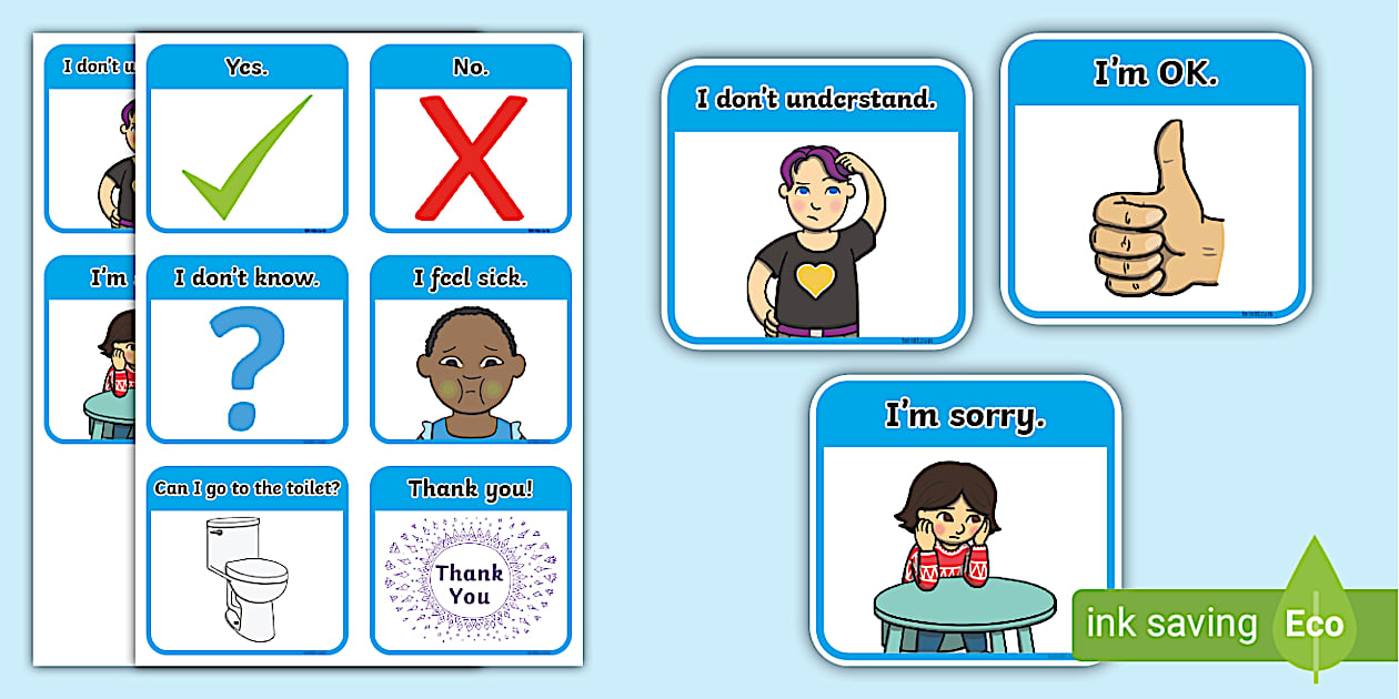 Communication Cards for Selective Mutism and Other Needs