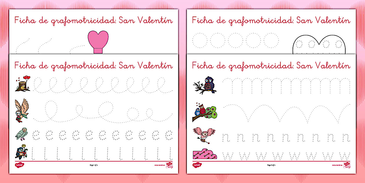 * NEW * Ficha de grafomotricidad: San Valentín - Twinkl