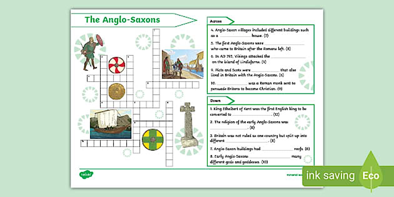 Anglo-Saxon Crossword - Twinkl - KS2 (teacher made) - Twinkl