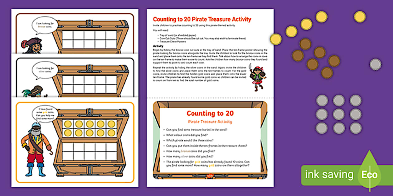 👉 Counting to 20 Pirate Treasure Activity (Teacher-Made)