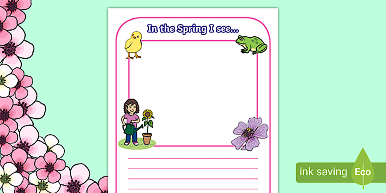 In the Spring I see Writing Frame - Primary Resources