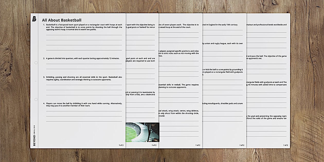 Handwriting For Older Students: All About Sports - Twinkl