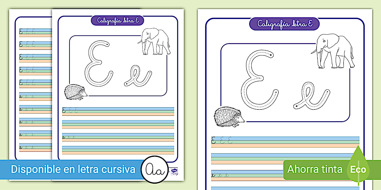 Caligrafía Letra E- Hoja de Trabajo (teacher made) - Twinkl
