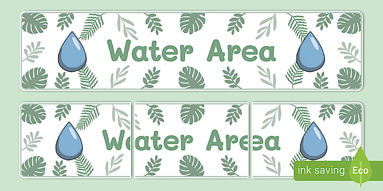 Botanical-Themed Water Area Display Banner (teacher made)