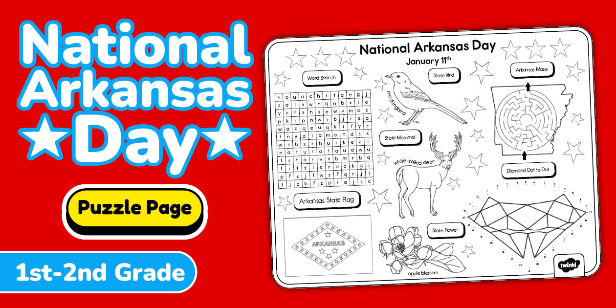 National Arkansas Day | Arkansas Fun Facts Puzzle Page