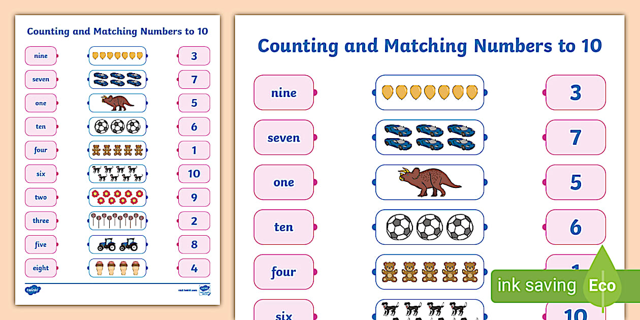 Counting and Matching Numbers to 10 (teacher made) - Twinkl