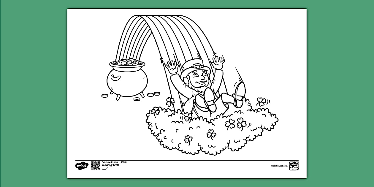 Leprechaun and Rainbow Colouring Sheet (teacher made)