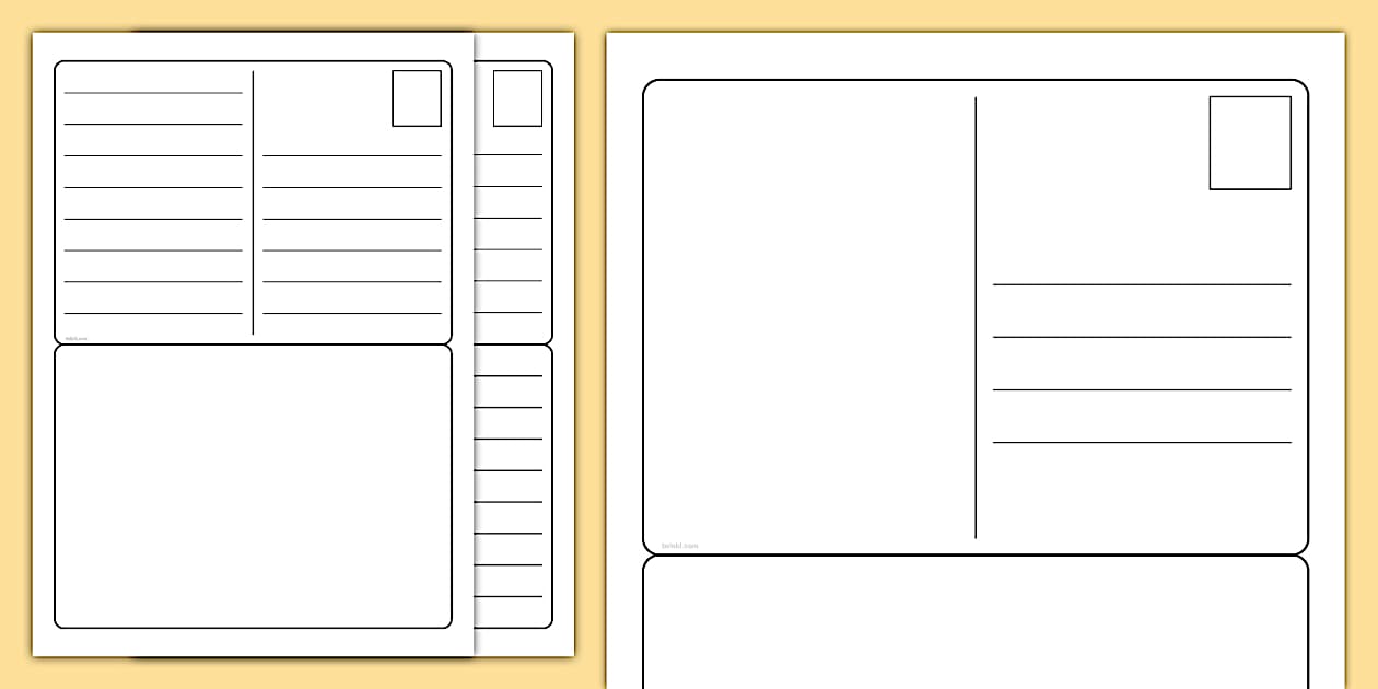 Editable Blank Postcard Template (teacher made) - Twinkl