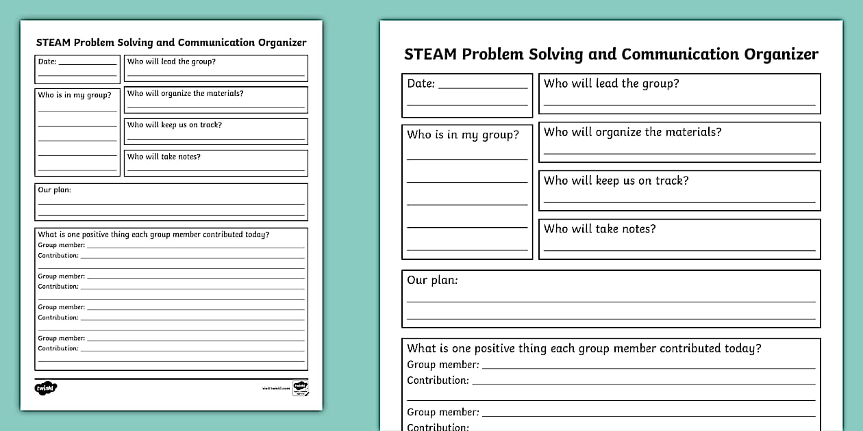 STEAM Group Organization and Reflection Activity - Twinkl
