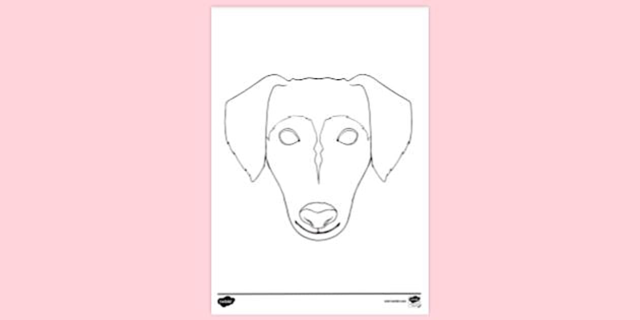 Saluki Role Play Mask Colouring Sheets | Colouring Pages