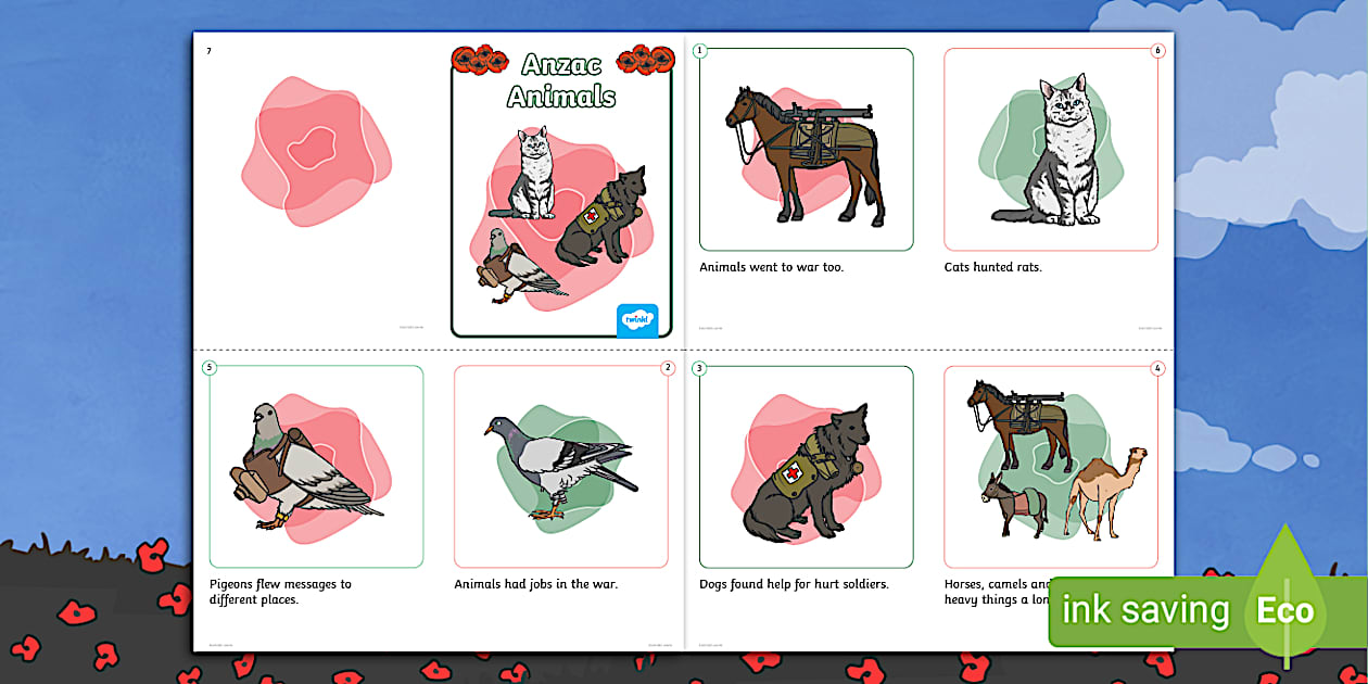 Anzac Animals Early Reader Text (teacher made) - Twinkl