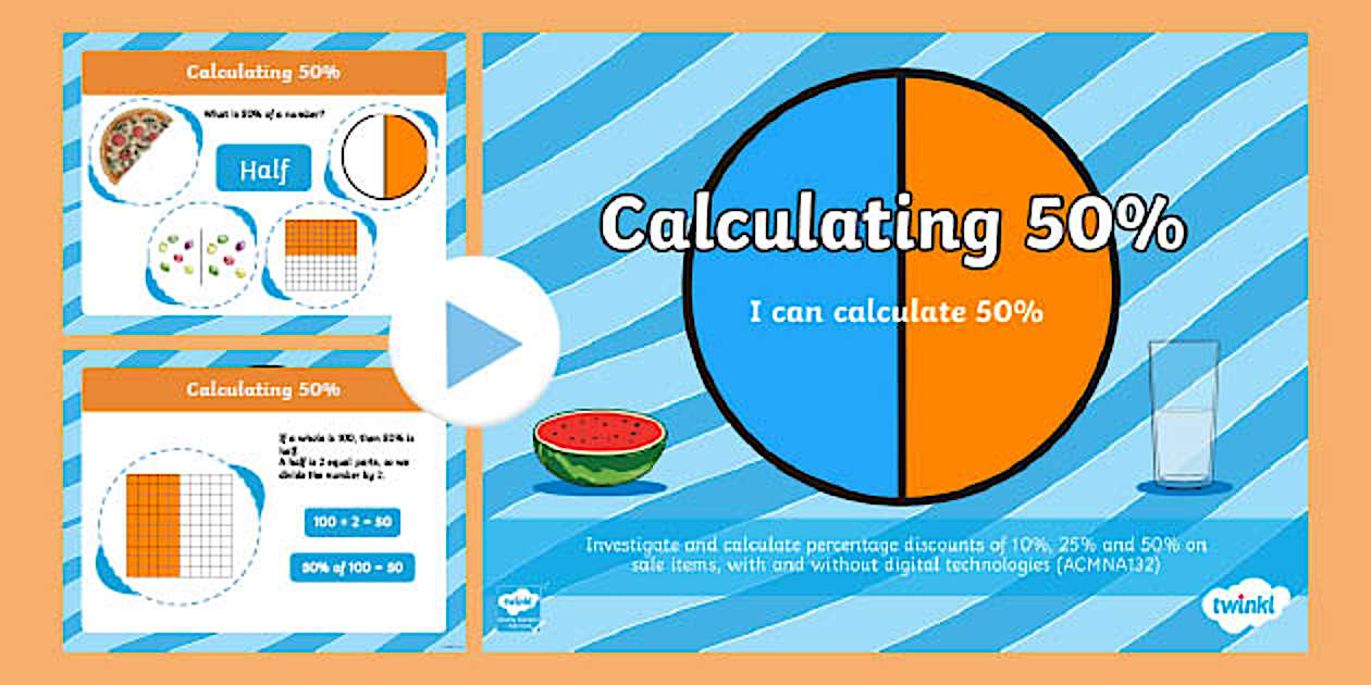 Calculating 50% PowerPoint (teacher made) - Twinkl