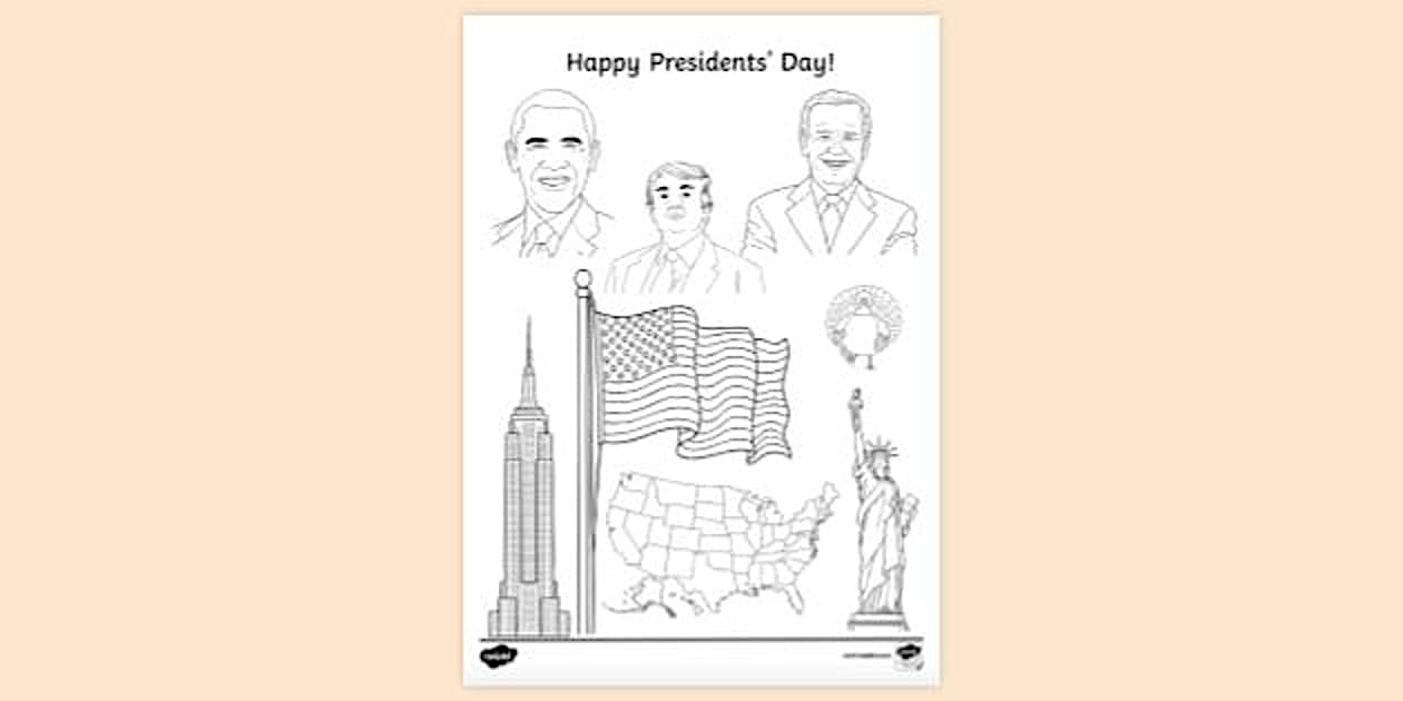 Happy Presidents' Day Colouring Sheets