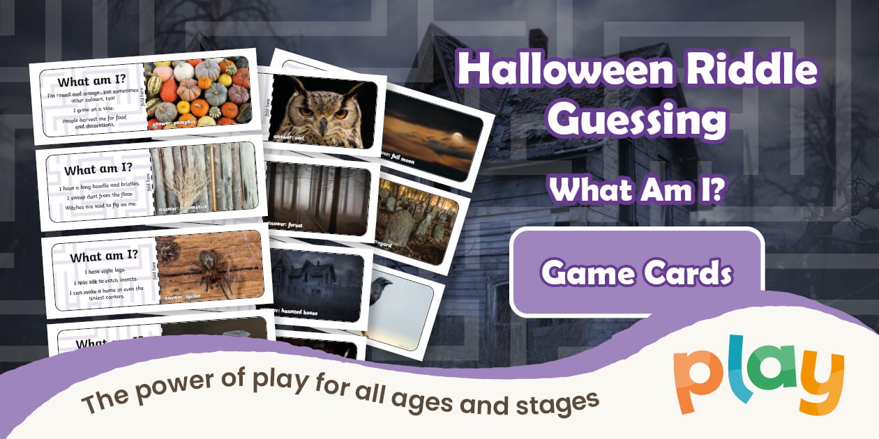 What Am I? Halloween Riddle Guessing Game Cards