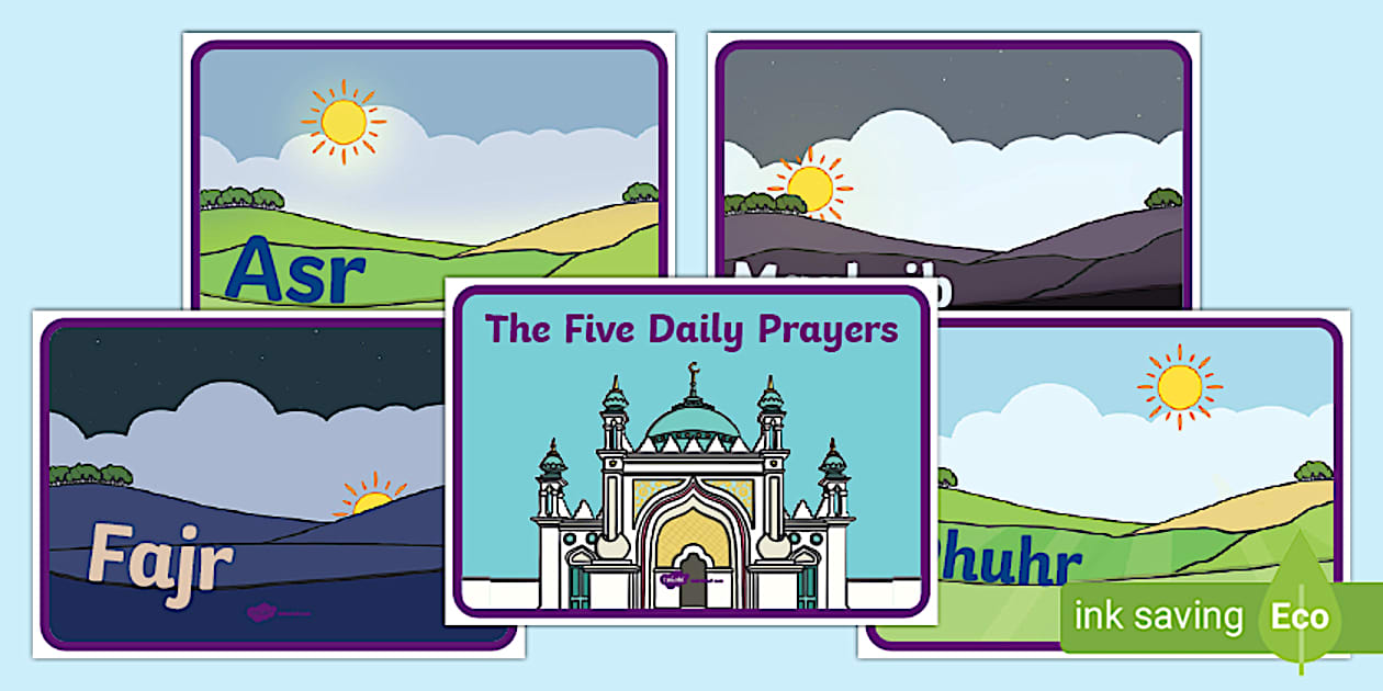 Editable The Five Daily Prayers Display Posters - Twinkl