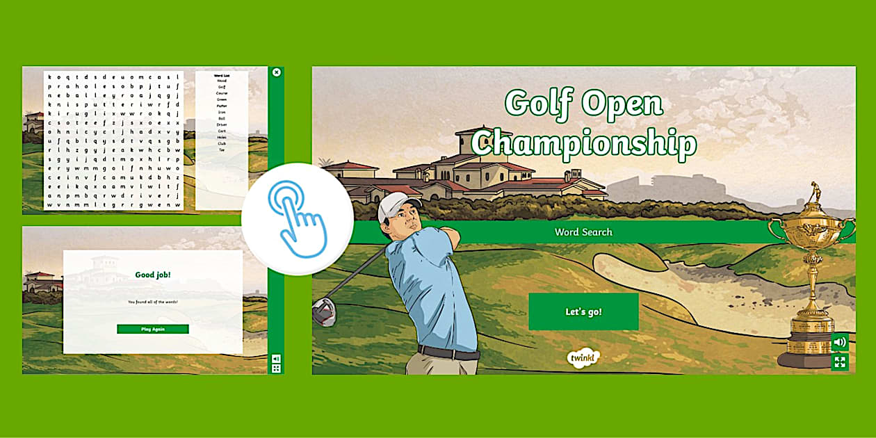 Interactive Golf Open Championship Word Search - Twinkl