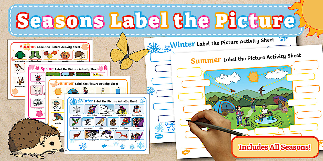 Seasons Label the Picture Activity Sheet Pack