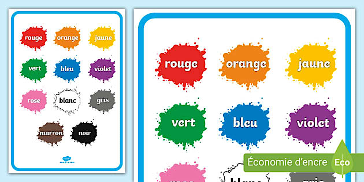 Editable Poster d'affichage : Les couleurs (teacher made)