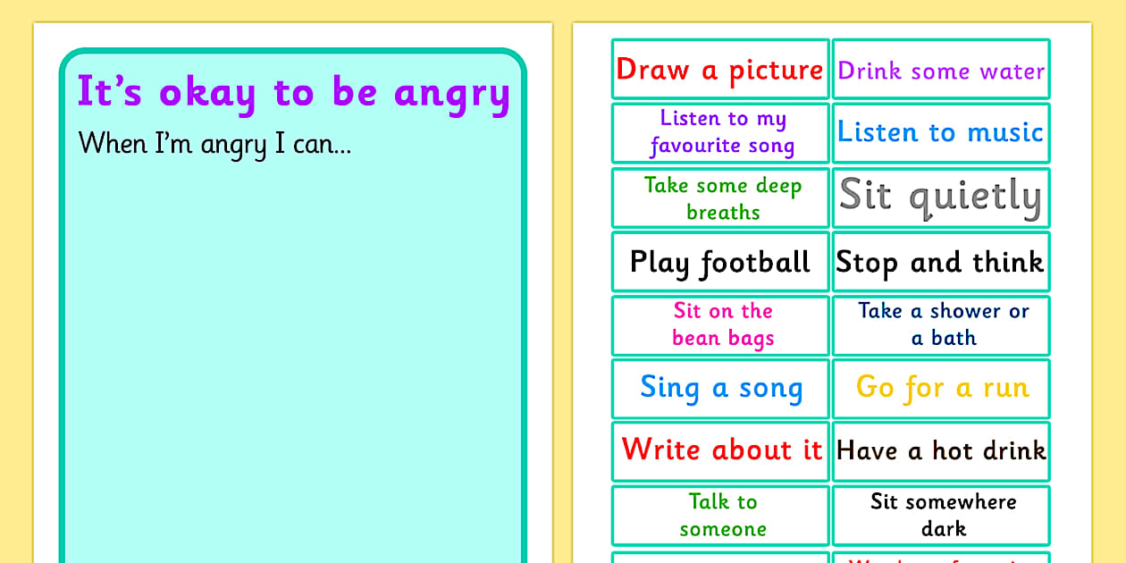 Editable When I'm Angry I Can Board (teacher made) - Twinkl
