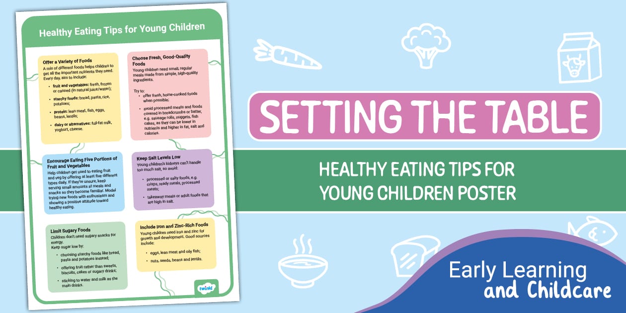 Healthy Eating Tips for Young Children Display Poster