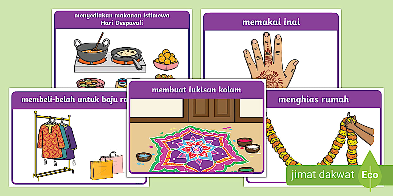 Kad Gambar Persediaan dan Gambar Perayaan Deepavali - Twinkl