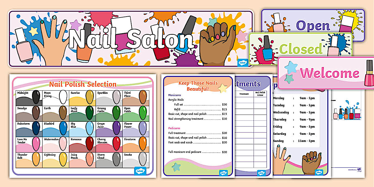 Nail Salon Role Play Pack Ι EYLF Role Play Resources