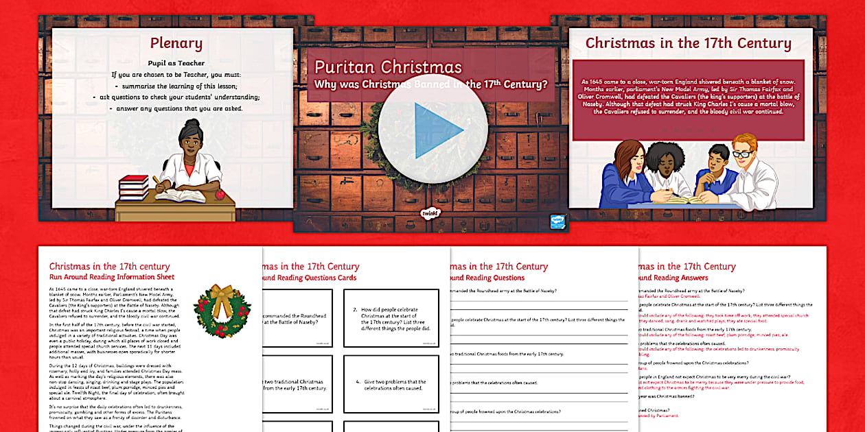 Puritans and Christmas Lesson Pack (teacher made) - Twinkl