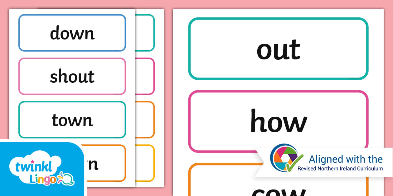 Linguistic Phonics Stage 5/6 Phase 3a 'ow' Sound Word Cards