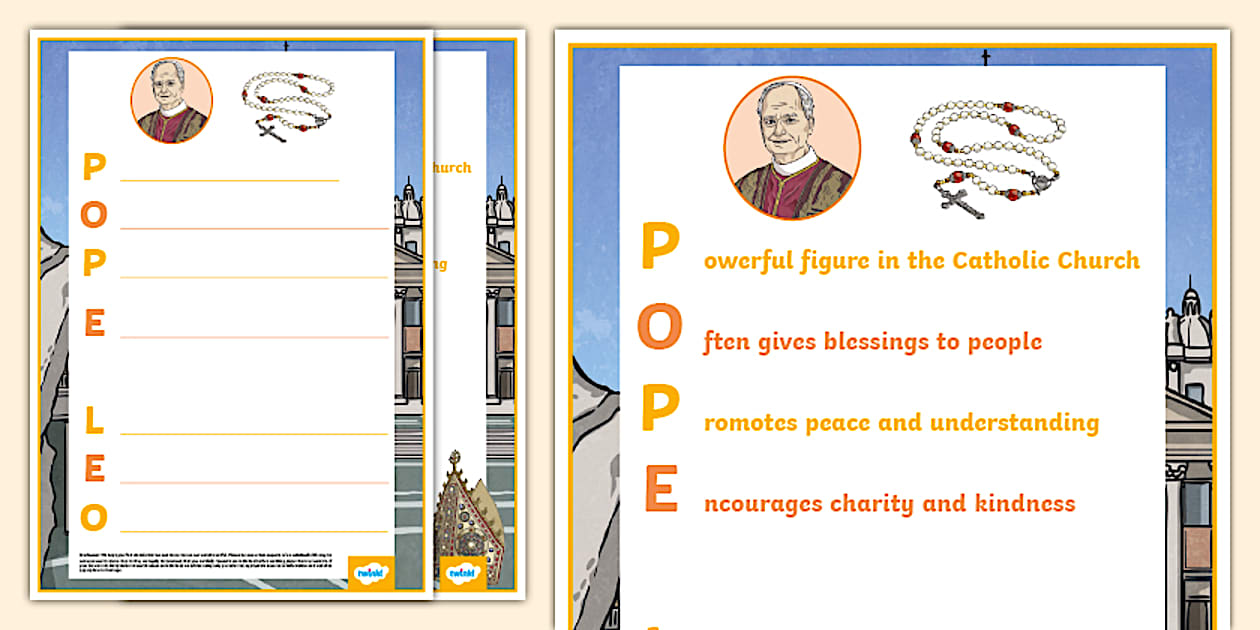 KS2 Pope Leo XIV Acrostic Poem Example and Template - Twinkl