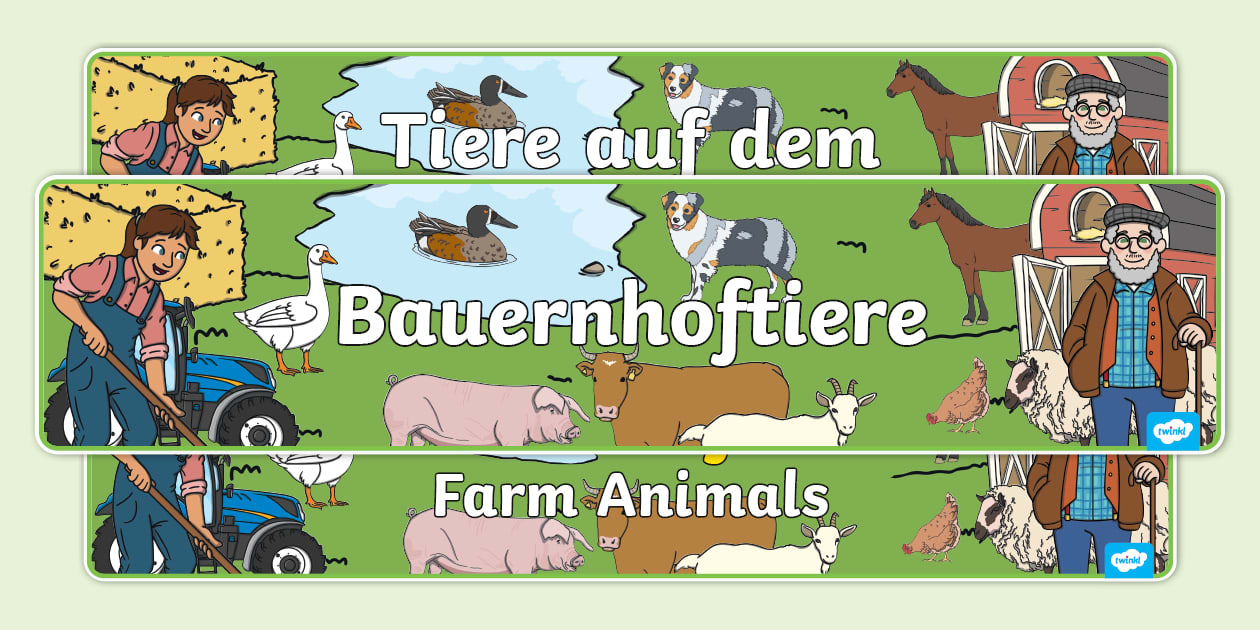 Farm Animals - German Display Banners