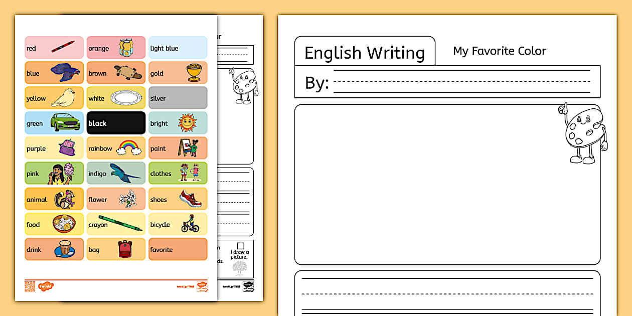 何色が好き？ 小学校英語のライティング What color do you like? Writing Activity for Elementary